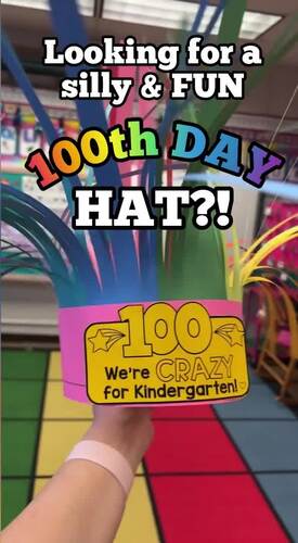 100th Day of School Hat Activity Colorful and Fun Party Hat Craft