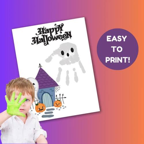 Halloween Handprint Craft Template | Halloween Craft | Halloween Activities