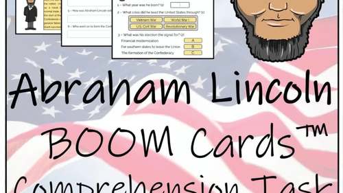 Abraham Lincoln BOOM Cards™ Comprehension Activity 5th Grade & 6th Grade