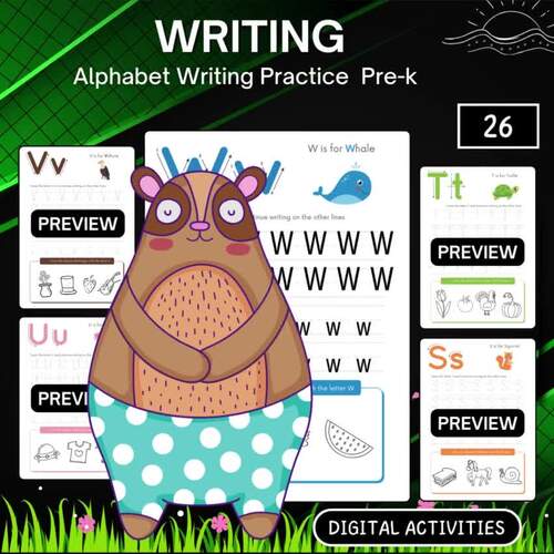 Alphabet individual handwriting Practice Pre-k by GLD Worksheet Kids