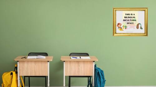 Classroom Poster | This is a Bilingual Bicultural Space | Beige | Deaf ...