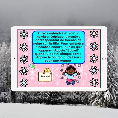Compte jusqu'à 10 | Jouer dans la neige | Cartes Boom avec audio