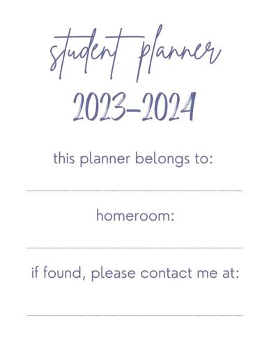 Middle & High School Student Planner, Academic Planner, Printable Planner