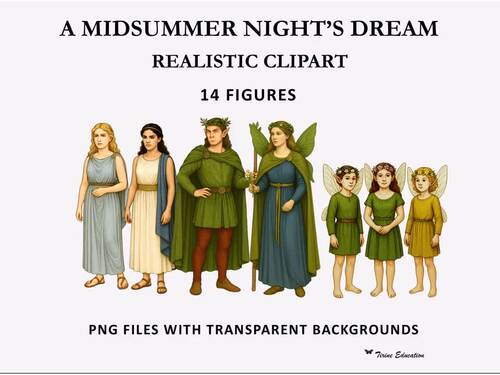 A Midsummer Night’s Dream Clipart | 15 Shakespeare Characters for ...