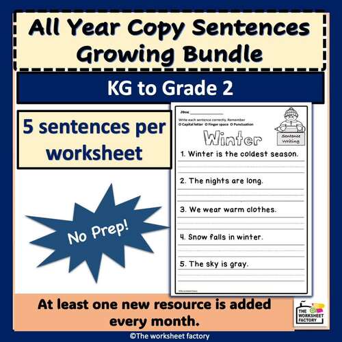 Year-Round Handwriting | Daily Sentence Writing Practice- K-2 & OT Bundle