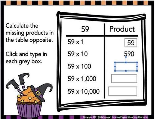Halloween Multiplication Patterns with Powers of Ten Google Slides and ...