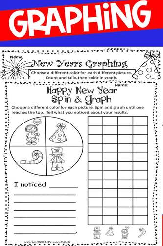 New Years Activities Graphing by Primary Piglets | TPT