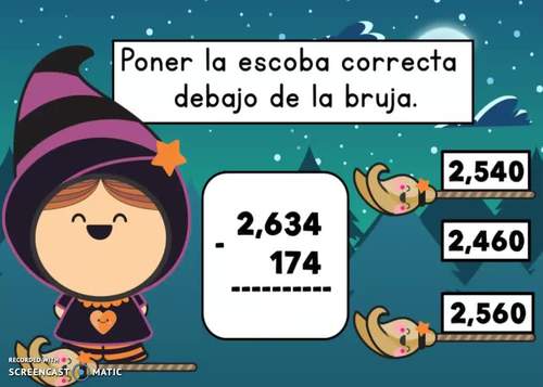 Restas 4 dígitos Boom Card Spanish distance learning Halloween by ...