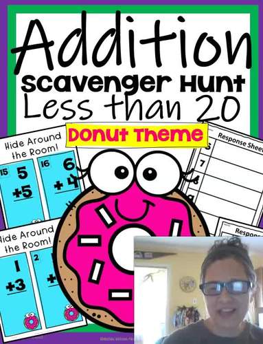 Addition Scavenger Hunt First Grade Donut Theme | TPT