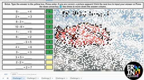 Dragon Pixel Art Math for the End of the Year Addition & Subtraction ...