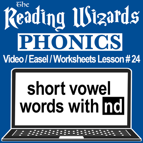 Phonics Words Ending With ND - Video Worksheets Easel - Reading Wizards #24