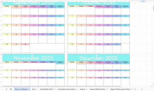 2025-2026 Google Sheets Teacher Planner- One Stop Digital Teacher Planner