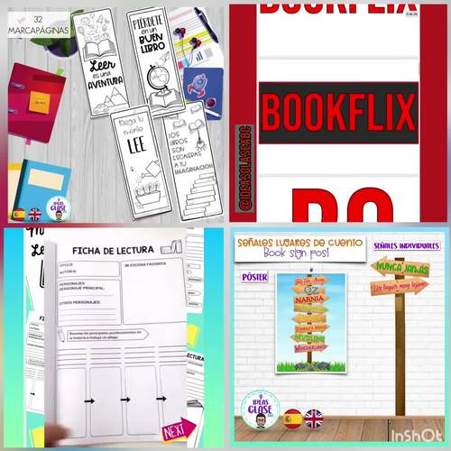 Reading Bundle- Bookmarks, book reports, Bookflix...Bilingual-dual