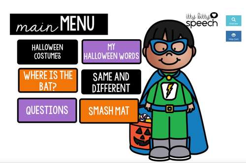 Halloween Preschool Language Unit for Speech Therapy (+BOOM Cards)