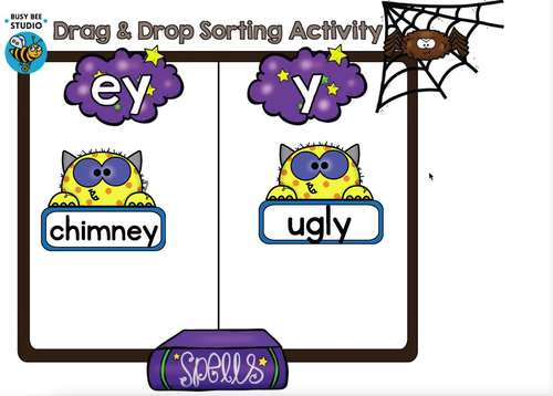 Long E Vowel Teams Sorts EY and Y sounds like E Boom Cards Game | TPT