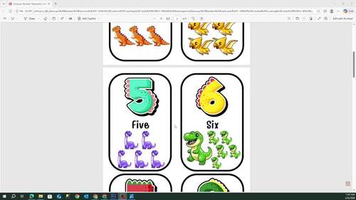 Dinosaur Number Flashcards 1–20 | Colorful Counting Cards | Pre-K ...