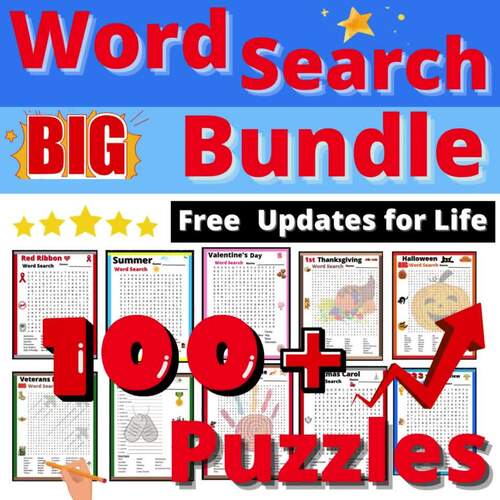 Word Search Activities Puzzles Growing Bundle Holidays Scrambles