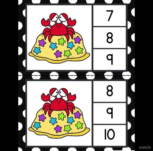 Summer Themed Count and Clip Cards — Numbers up to 10 by The Numerical Nook