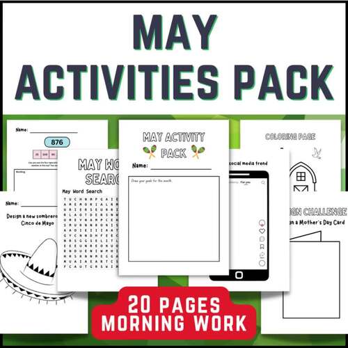May Early Finisher Morning Work Pack by Organised Educator | TPT