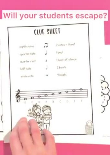 Valentine's Day Music Activity - Printable Music Escape Room Game for ...