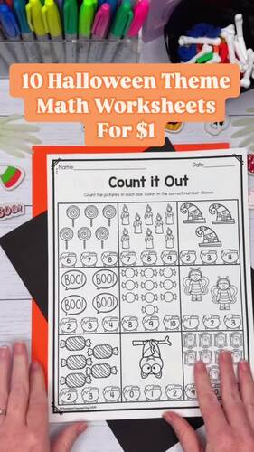 Halloween Math Worksheets {Kindergarten- 10 Pages for $1} | TPT
