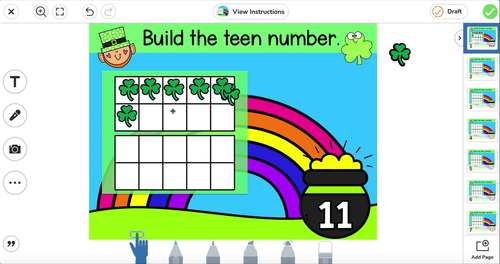 St. Patrick's Day Teen Numbers Preloaded Seesaw Activities | TpT