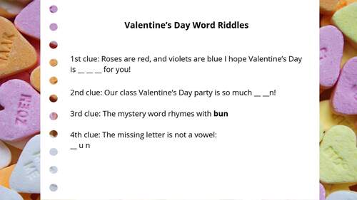 Valentine's Day Phonemic Awareness for Older Students- Rhyming, Riddles ...