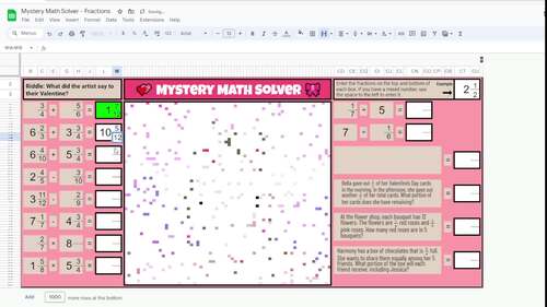Valentine's Day - Decimals, Fractions, Ratios - Pixel Art - Bundle