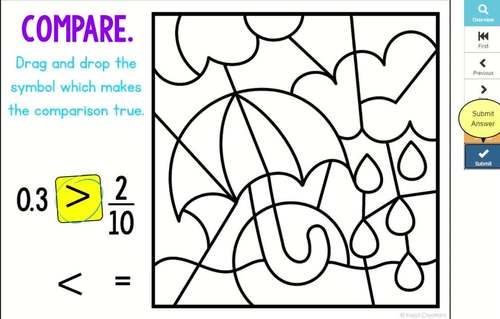 Compare Fractions and Decimals Boom Cards - 4th Grade Digital Picture ...
