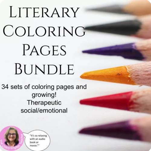 Literary Coloring Pages Growing Bundle of Lessons Digital Activity