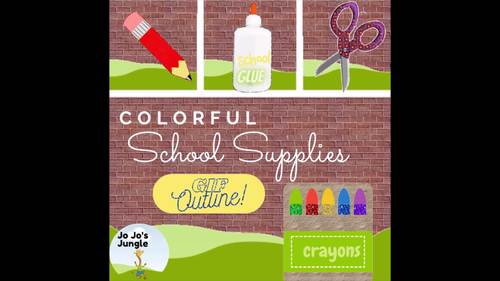 School Supplies GIF Clip Art for commercial use by Jo Jo's Jungle