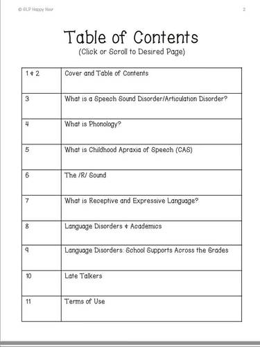 Speech Sound Disorder and Language Parent Handout by SLP Happy Hour