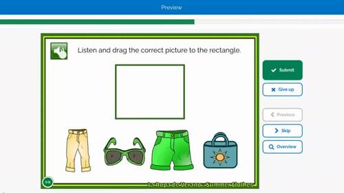 Spanish Boom Cards: La Ropa de Verano (Clothes Listening & Spelling ...