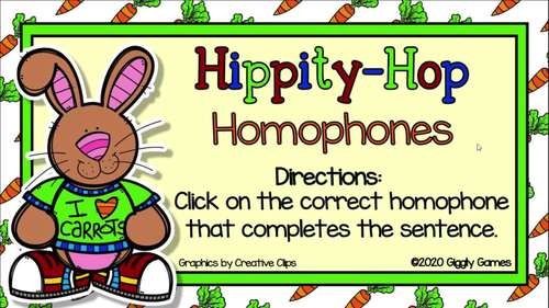 Giggly Games Hippity-Hop Homophones Google Slides Digital Resources ...