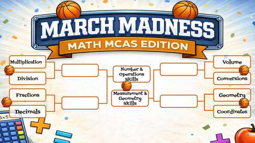 5th Grade MATH MARCH MADNESS State Test Prep MCAS by Learning with Miss ...