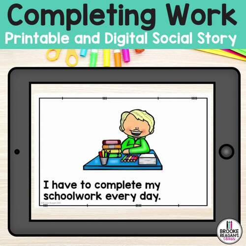 Social Story: Completing Work by Brooke Reagan | TPT