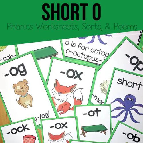Short Vowel o Sorts, Worksheets┃Phonics Sorts, Worksheets & Posters
