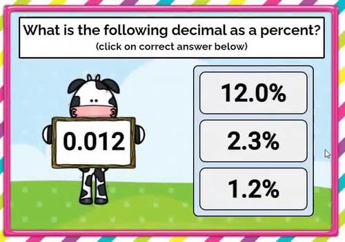 Boom Cards - Decimals to Percents (advanced) - 30 Card Set | TPT