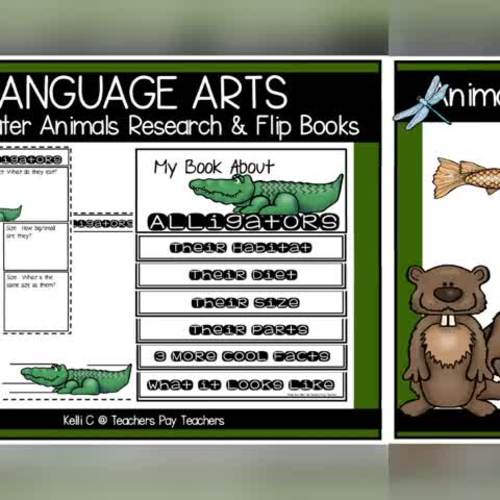 Animals Research Flip Books For Fresh Water Animals by Kelli C | TpT