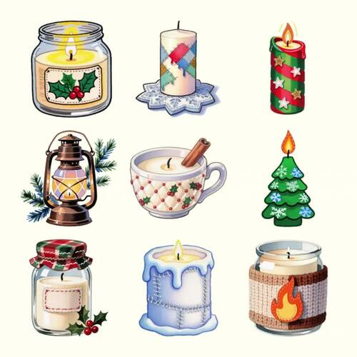 Holiday Candle PNG • 12 Christmas Light Clipart Files • Transparent ...