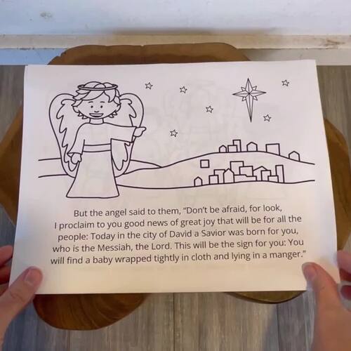 Shepherds & Angels Christmas Coloring Pages & Mini Cards / Luke 2 Bible ...