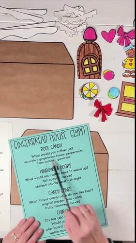 Gingerbread House December Holiday Craft Glyph Activity Bulletin Board ...