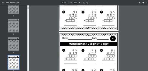 Multiplicationfor Multiplying 2 Digit by 2-Digits|Math drills|100 day math