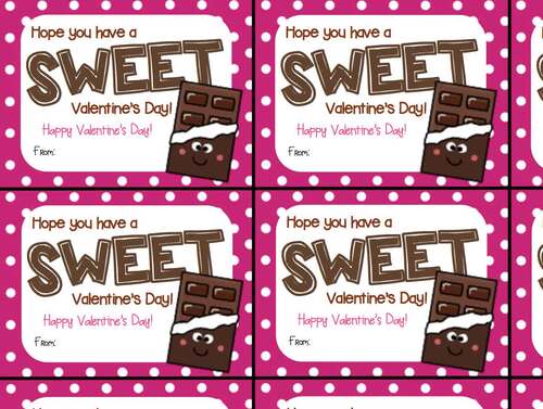 Hershey's Chocolate Bar Valentine's Day Gift Tag-Hope you have a sweet ...