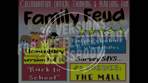 Elementary Family Feud Game - AROUND THE CLASSROOM version (2 of 36)