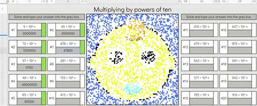 Digital Math Pixel Art | 5th Grade Fluency Multiplying by Powers of 10 ...