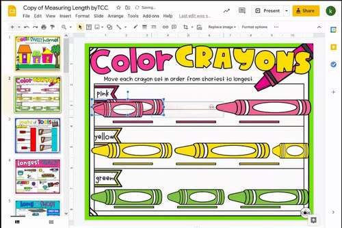 Measurement Activities - Length Digital Math Practice - 1st Grade