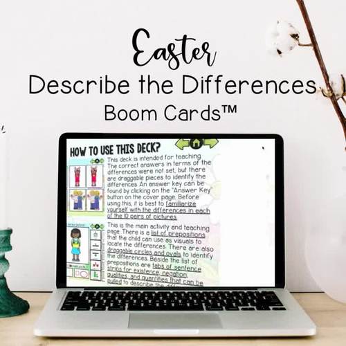Easter Describe the Differences No Prep No Print Speech Therapy Boom Cards™