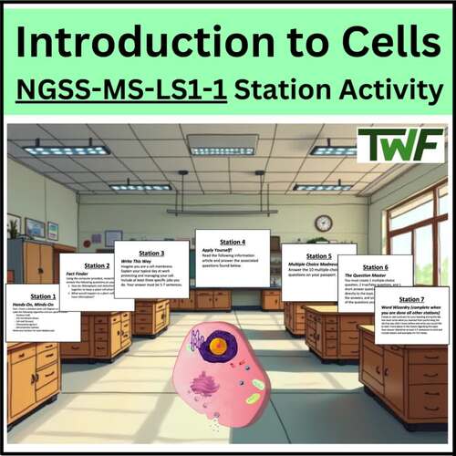 Introduction to Cells - Station Activity - NGSS-MS-LS1-1 by Teach With Fergy