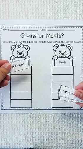 Grains or Meats? – Cut and Paste Sorting Activity by Taketing Academy
